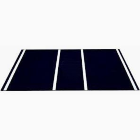 12' x 6' Black Batting Mat with Inlaid Lines | 5mm Padded Turf